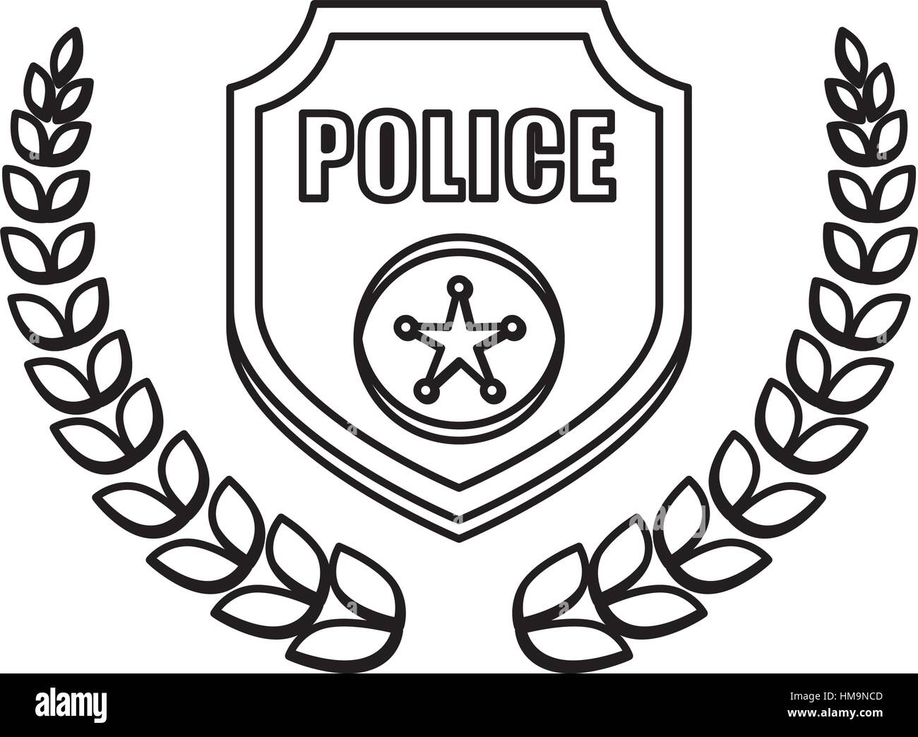 police emblem icon image black line vector illustration design Stock ...