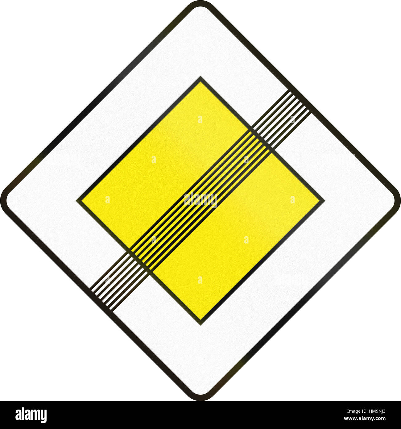 Road sign - End Of Priority Road in Slovenia Stock Photo - Alamy