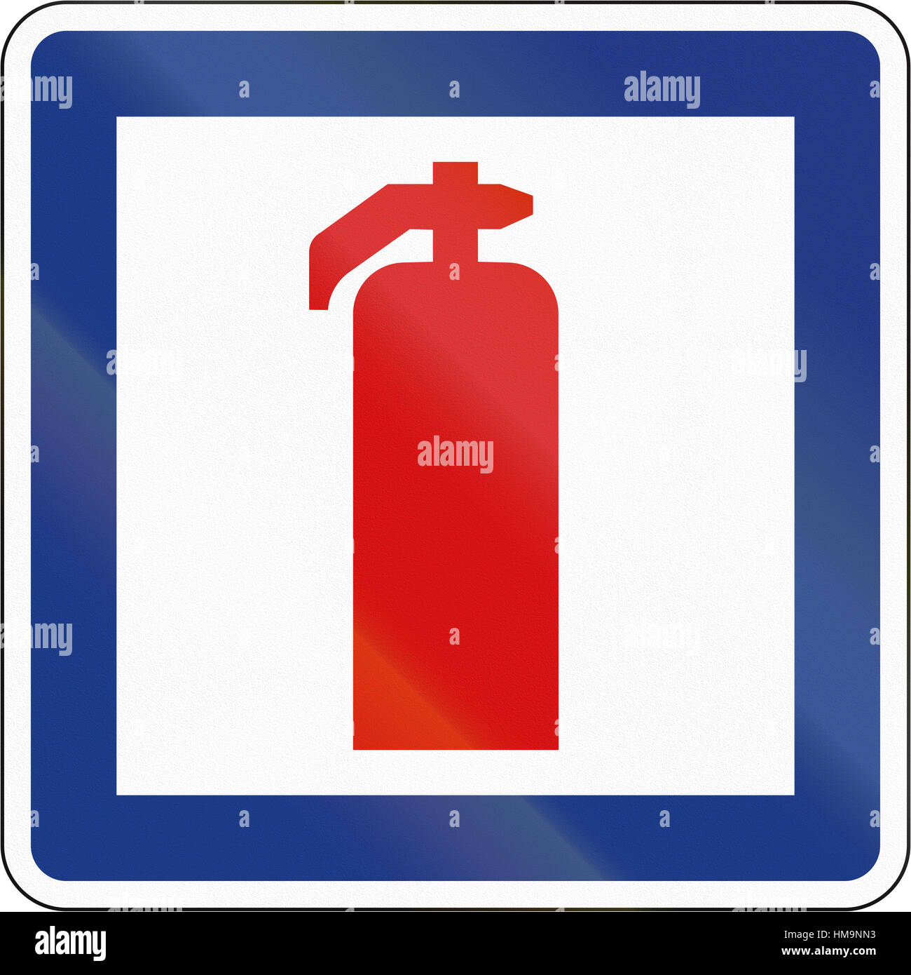 Slovenian service road sign - Fire extinguisher Stock Photo - Alamy