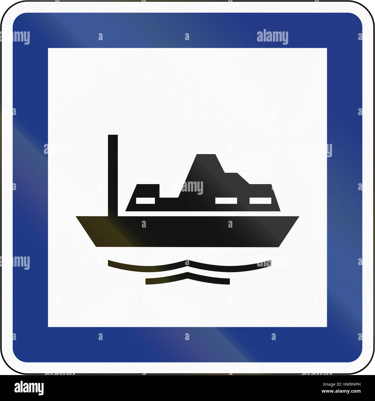 Slovenian road sign - Harbour or Port Stock Photo - Alamy