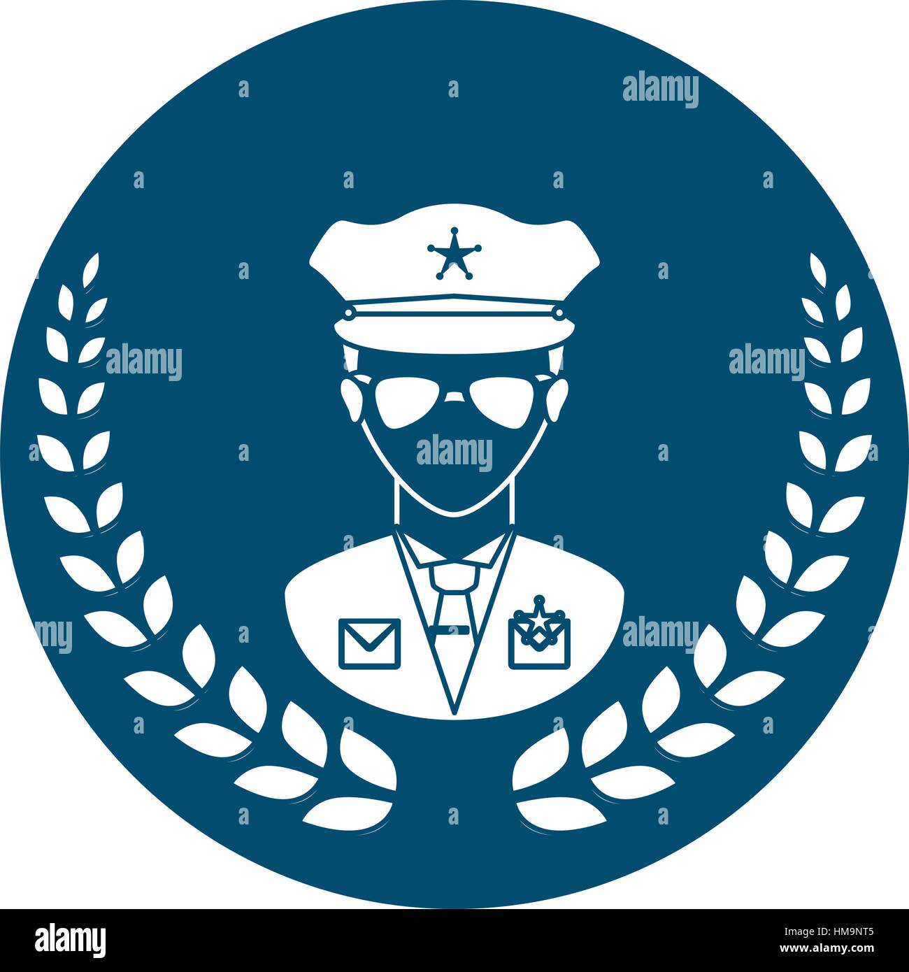 police emblem two tone button icon image vector illustration design ...