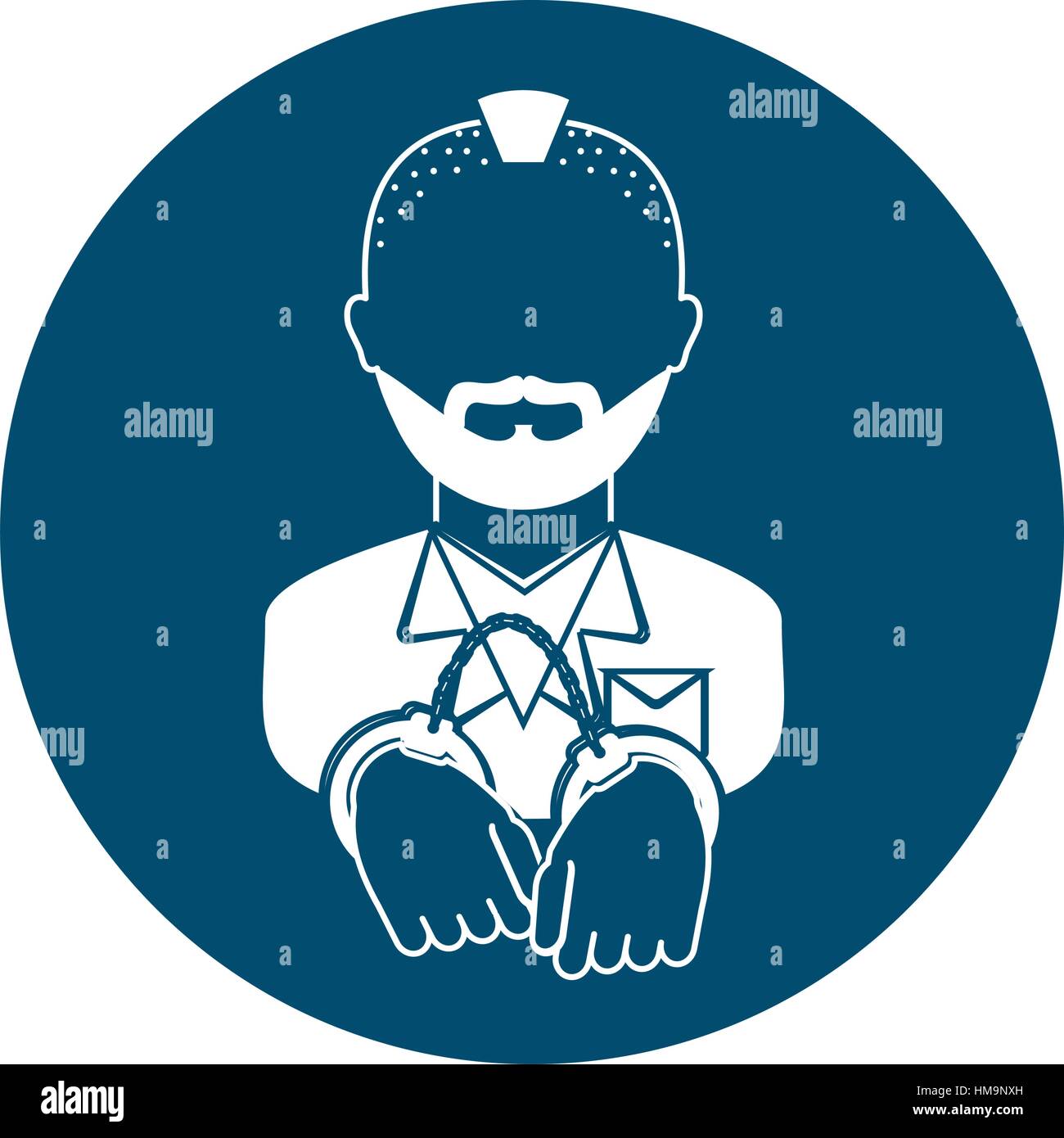 handcuffed criminal two tone button icon image vector illustration ...
