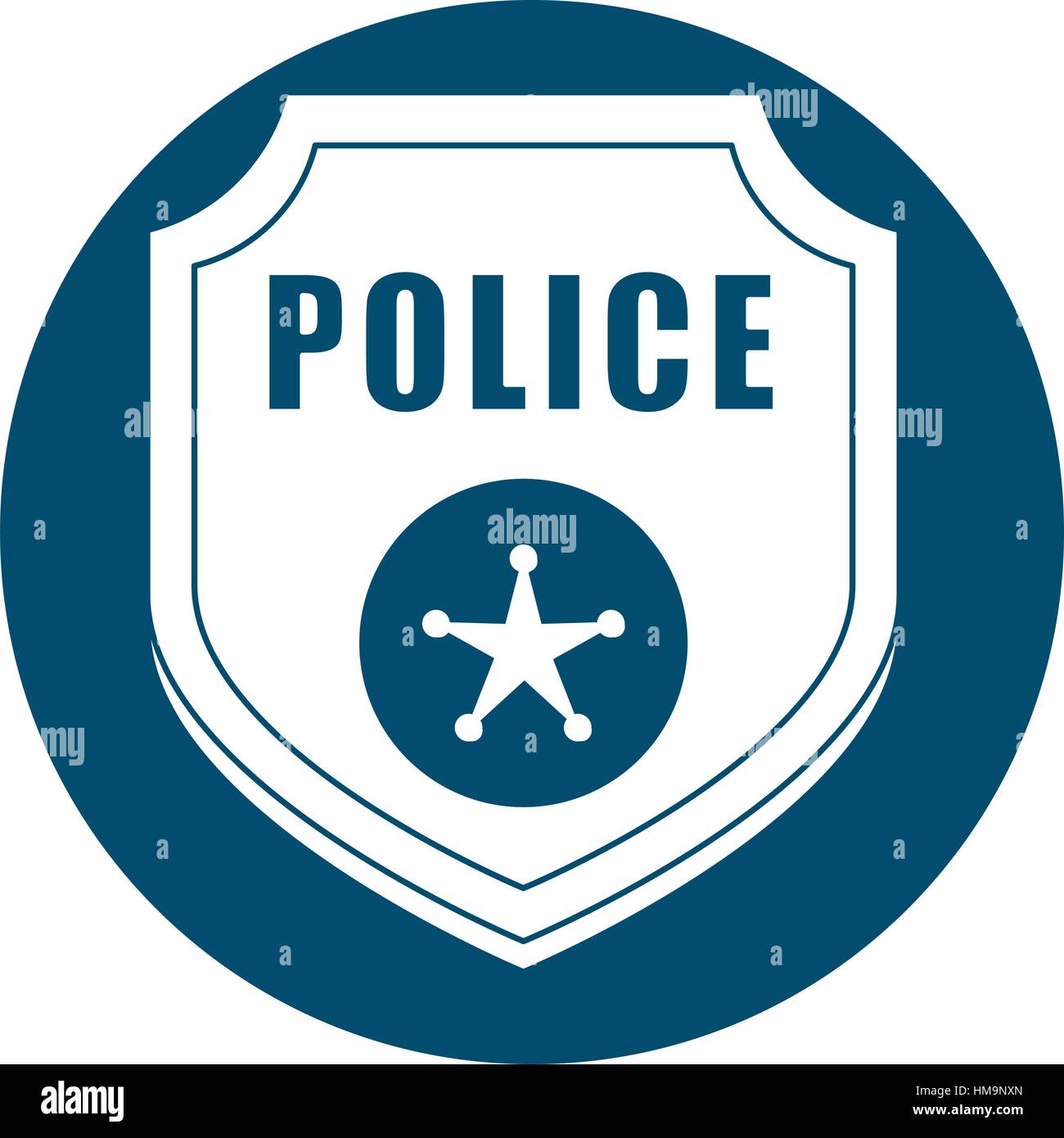 police badge two tone button icon image vector illustration design ...