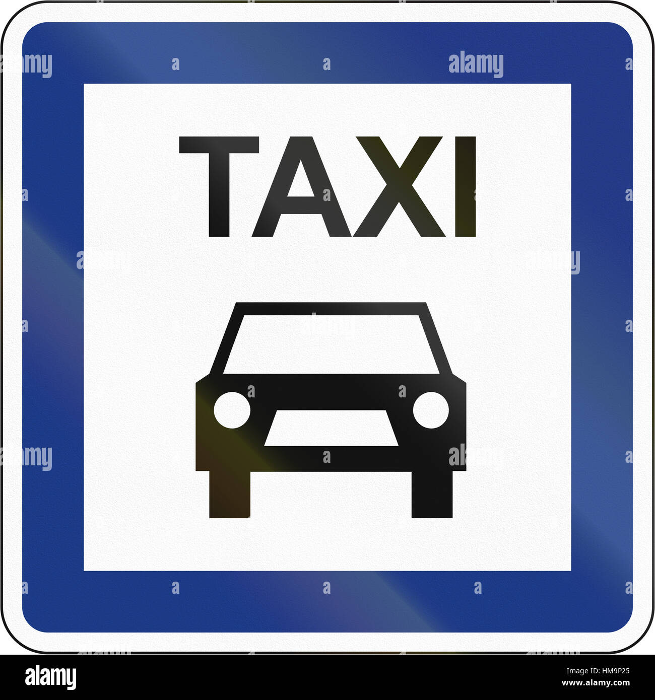 Slovenian guide road sign - Taxi stop Stock Photo - Alamy