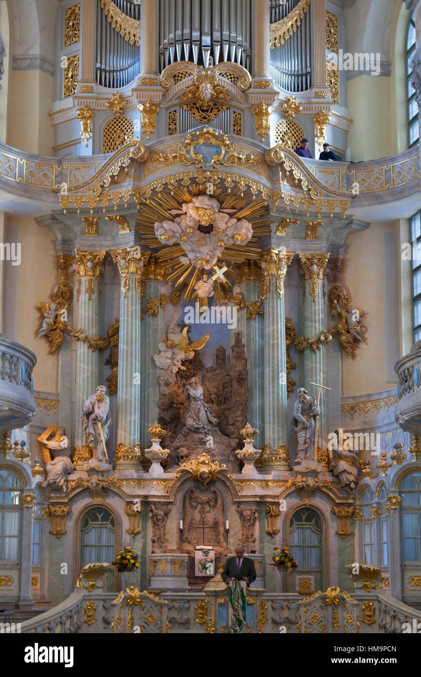 DRESDEN, GERMANY - NOVEMBER 14: Pastor sermon in Frauenkirche on ...