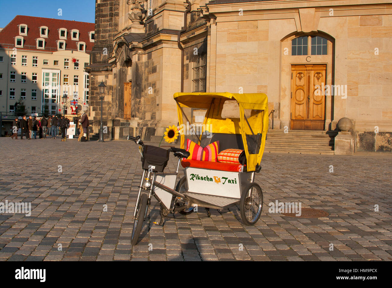 DRESDEN, GERMANY - NOVEMBER 14: Rikscha Taxi (cycle rickshaw) on city ...