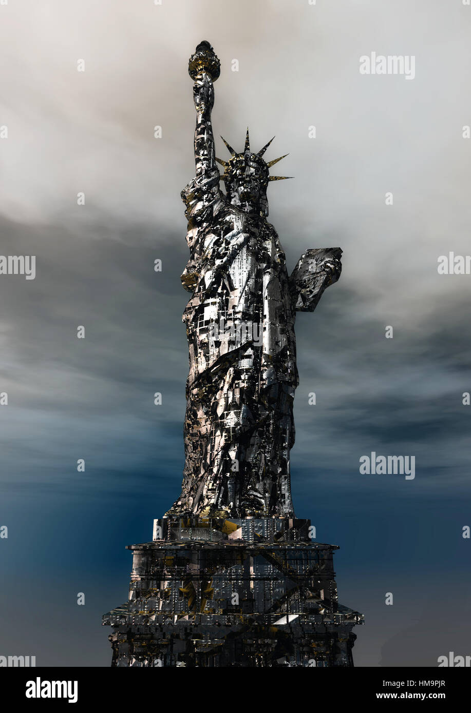 Digital rendering of the statue of liberty hi-res stock photography and ...