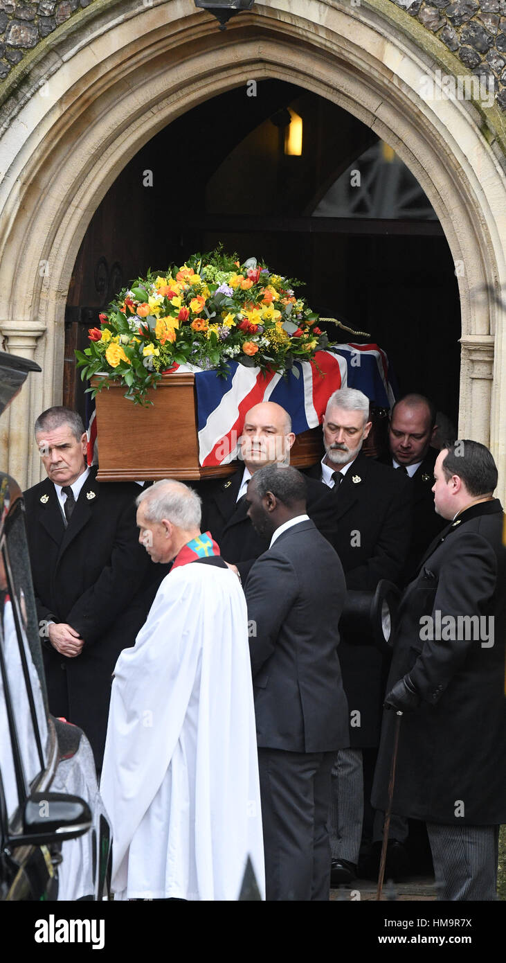 The coffin of Graham Taylor is carried out after the funeral service ...