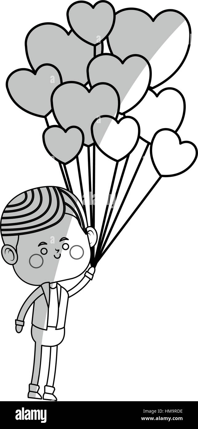 Cute boy heart balloons Stock Vector Images - Alamy