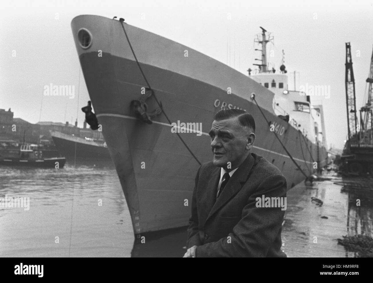 Skipper Edward Wooldridge of the 1,754-ton trawler Orsino is pictured ...