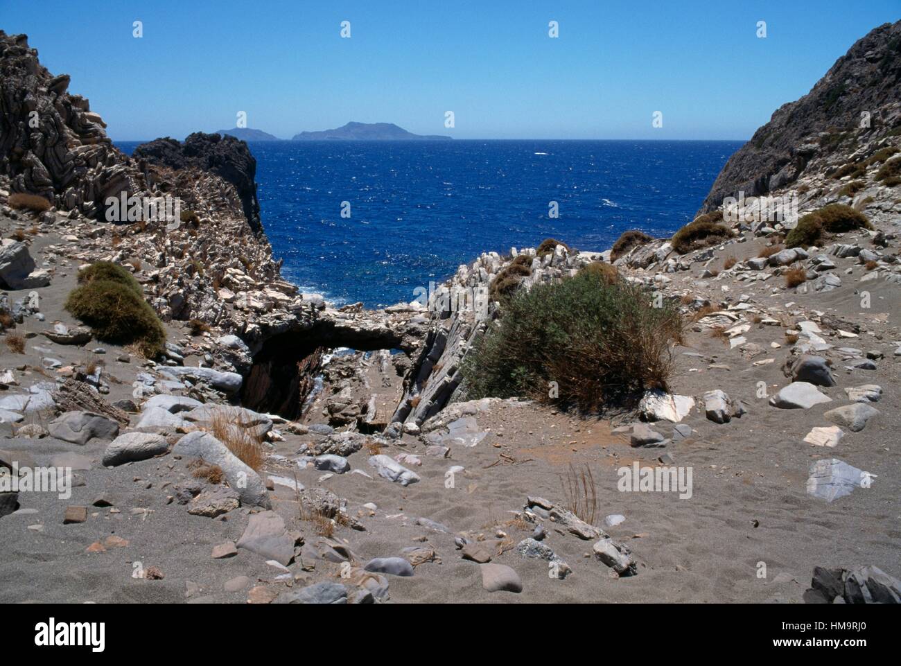 Beach, Agios Pavlos, Crete, Greece Stock Photo - Alamy
