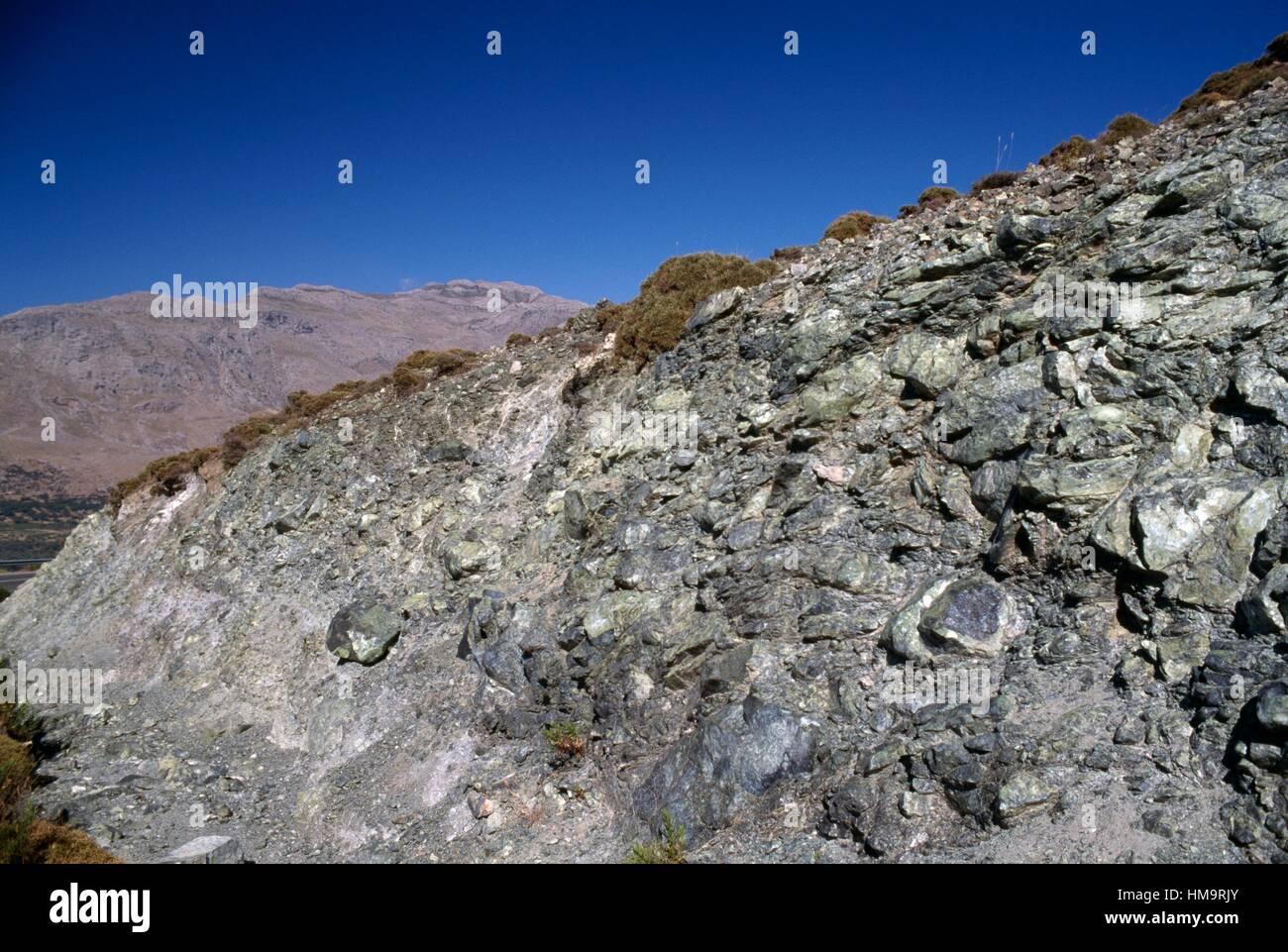 Mineral outcrop, Mount Asideroto, Crete, Greece Stock Photo - Alamy