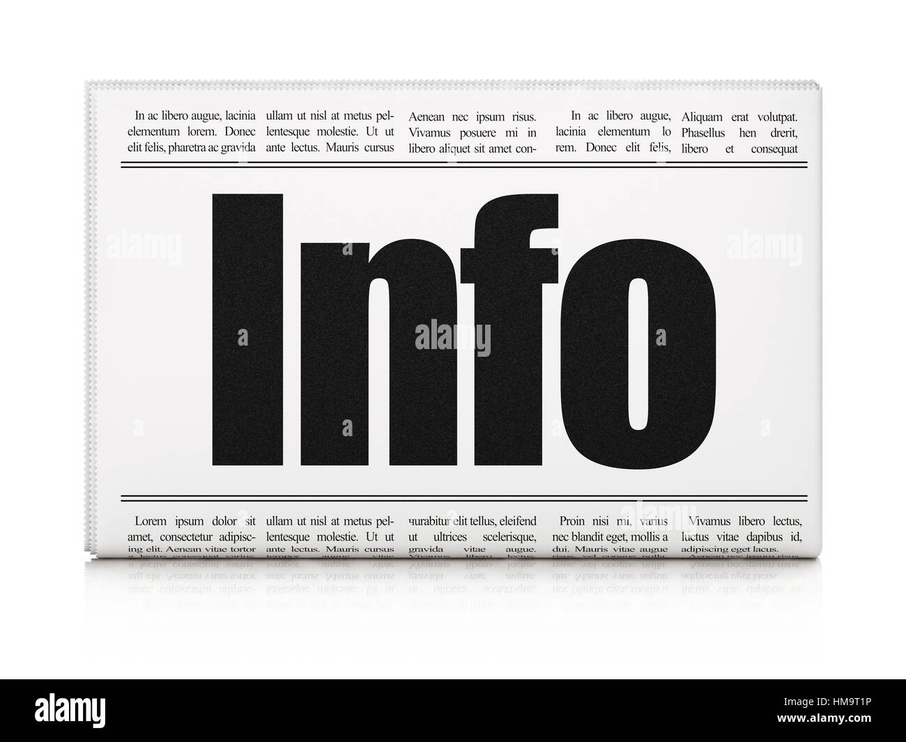 Information concept: newspaper headline Info on White background, 3D ...