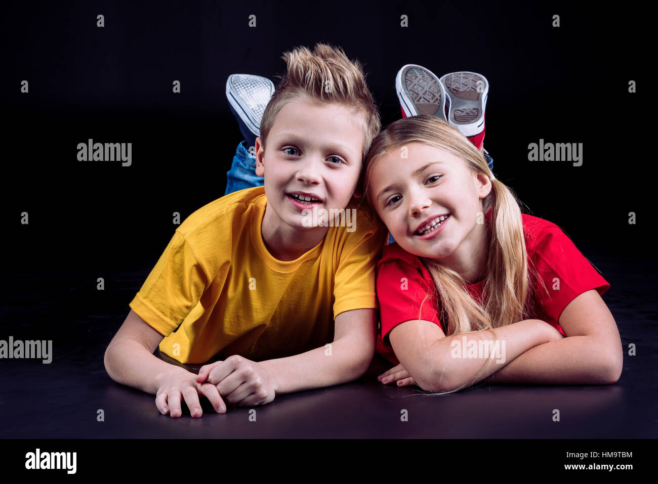 Girl female kids children boy male siblings brother sister hi-res stock ...