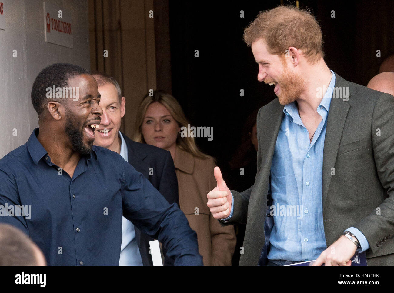 Prince Harry with Trevor Rose Manager of the Full Effect project as he ...