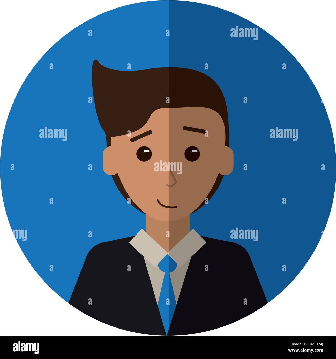 cartoon young man with suit tie employee shadow Stock Vector Image ...