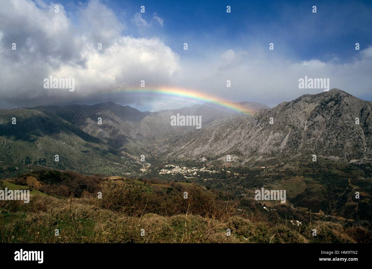Rainbow near the ancient city of Lappa, Crete, Greece Stock Photo - Alamy