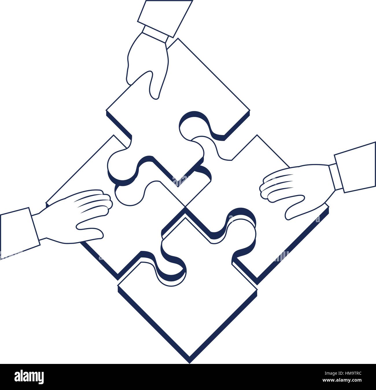 hand human with puzzle pieces game icon vector illustration design ...