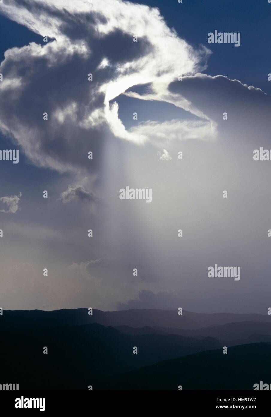 Cloudy sky, Karfi Minoan archaeological site, Crete, Greece Stock Photo ...