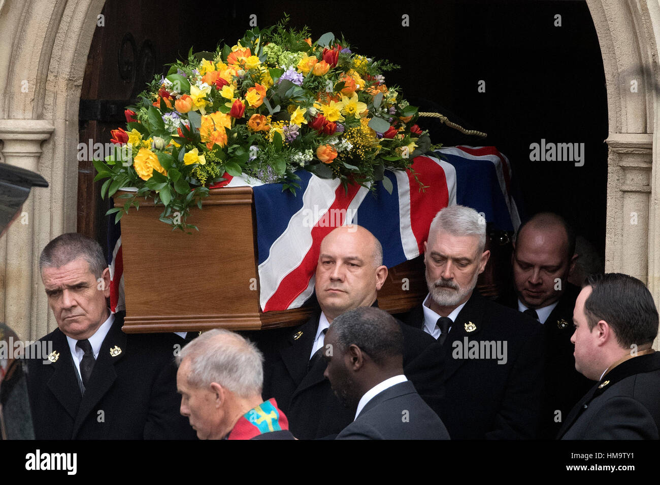 The coffin of Graham Taylor is carried out after the funeral service ...