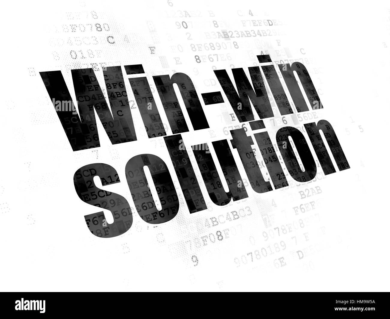 Finance concept: Pixelated black text Win-win Solution on Digital ...