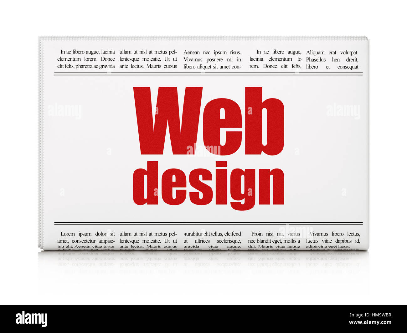 Web design concept: newspaper headline Web Design on White background ...