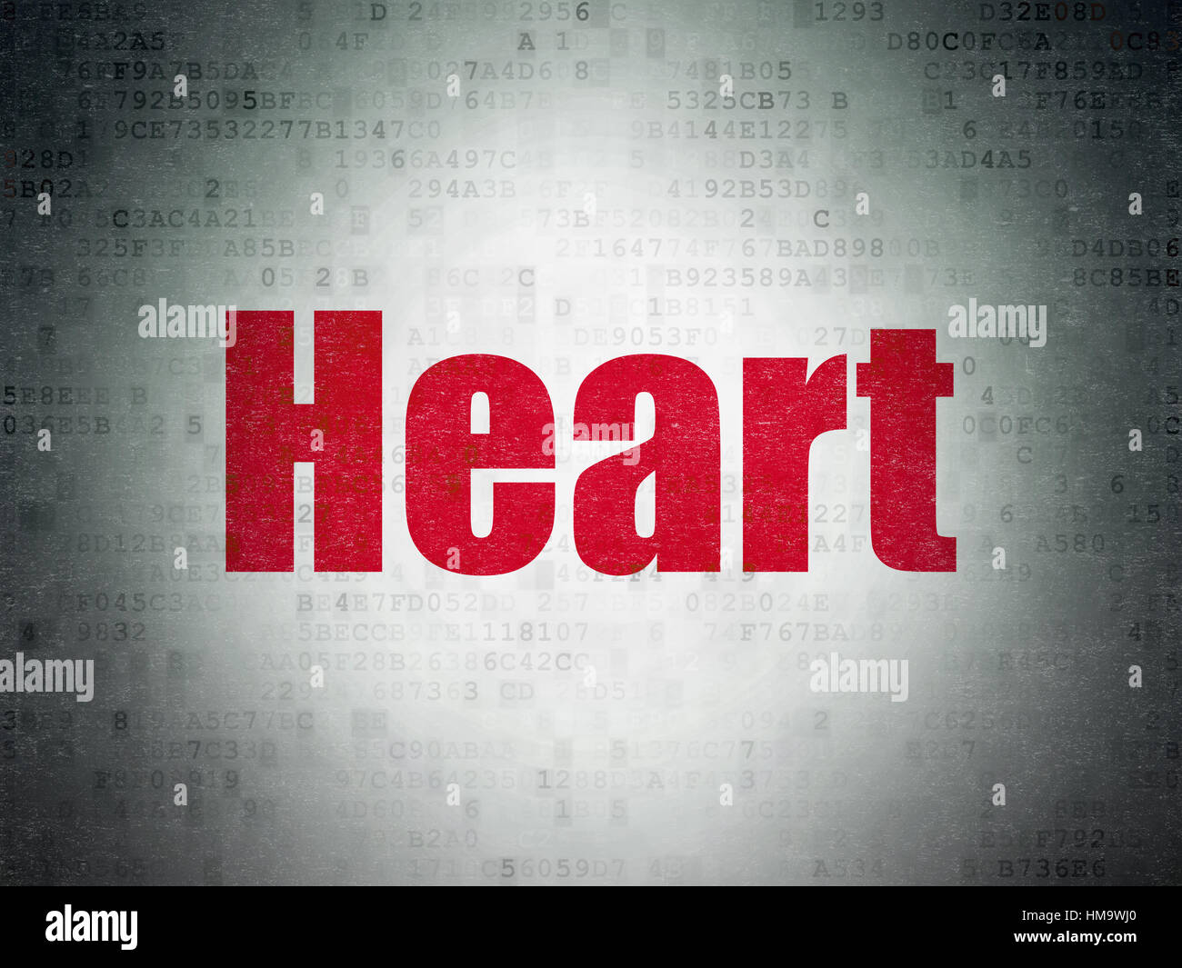 Healthcare concept: Painted red word Heart on Digital Data Paper ...
