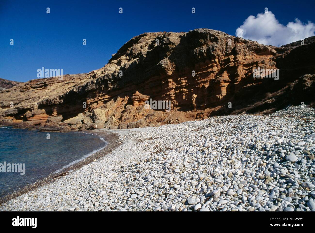 Beach and cliff near Palekastro, Crete, Greece Stock Photo - Alamy