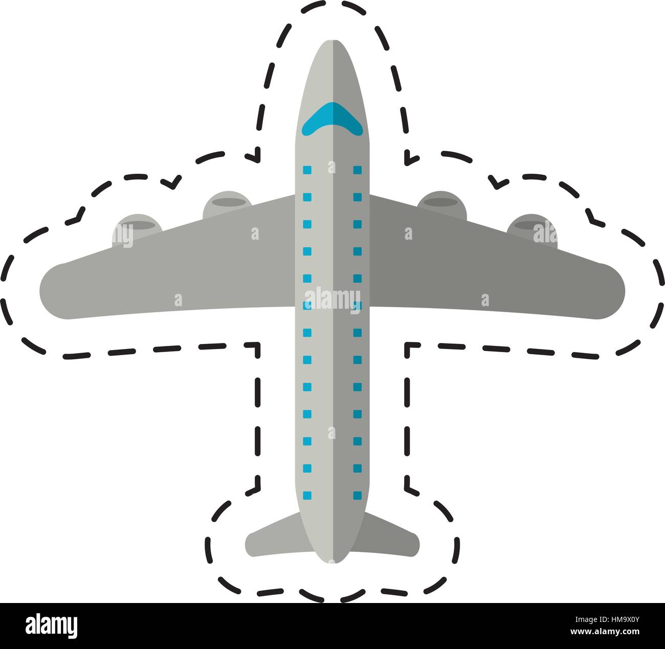 airplane transport flying travel cutting line Stock Vector Image & Art ...