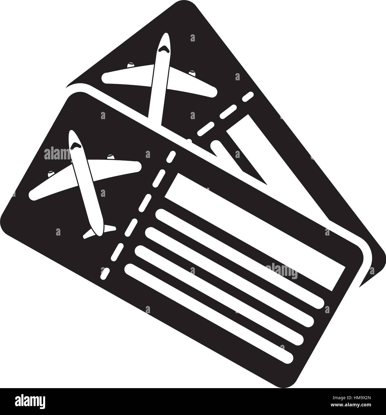 silhouette airline tickets pass airplane Stock Vector Image & Art - Alamy