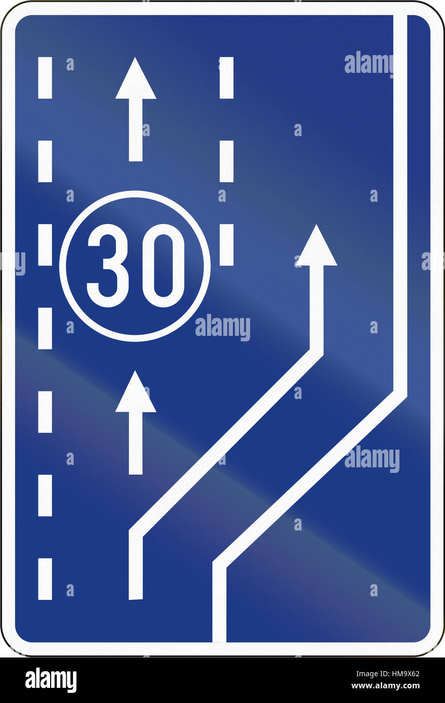 Slovenian road sign - Slow vehicle lane Stock Photo - Alamy