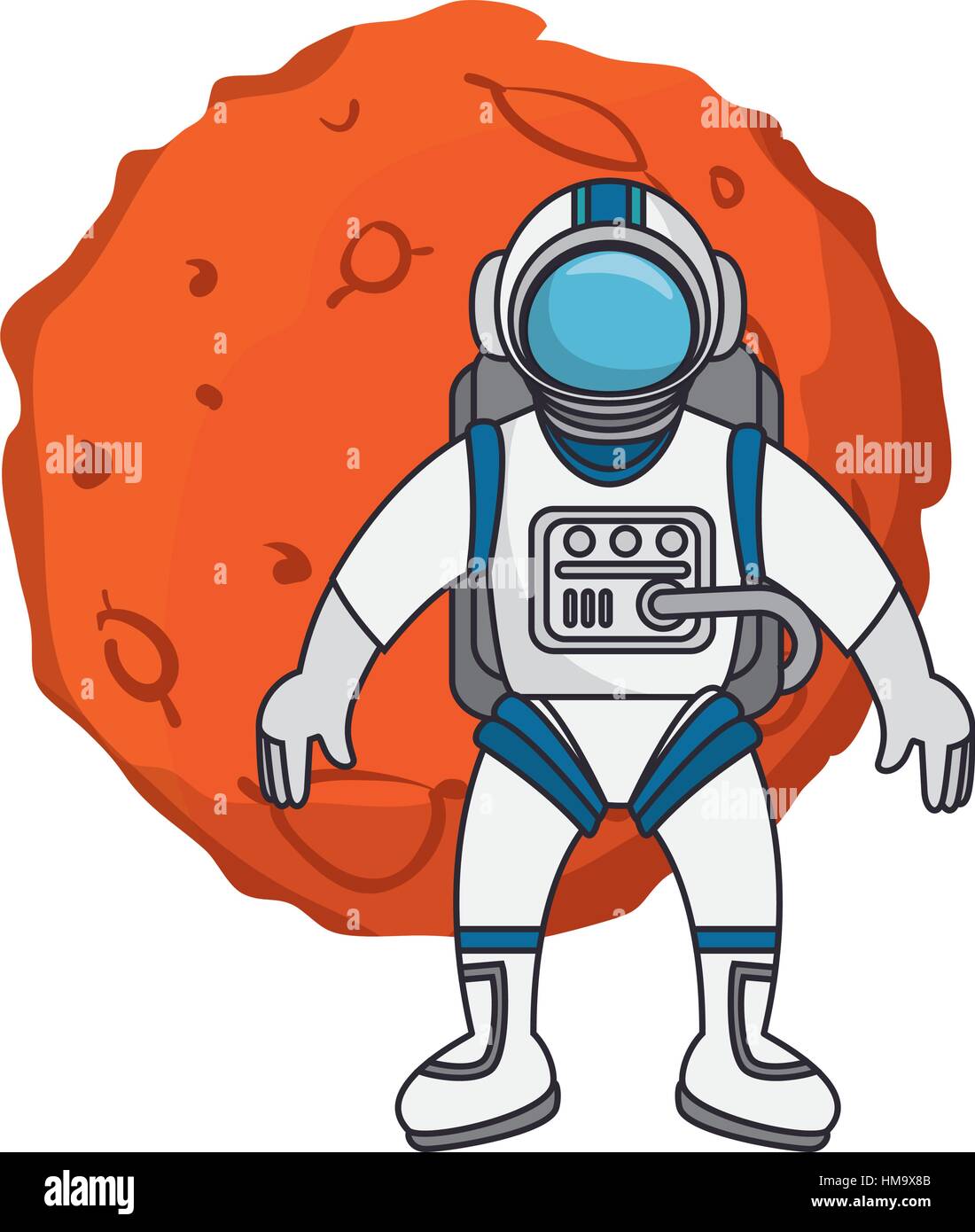 Planet of the solar system with astronaut vector illustration design ...