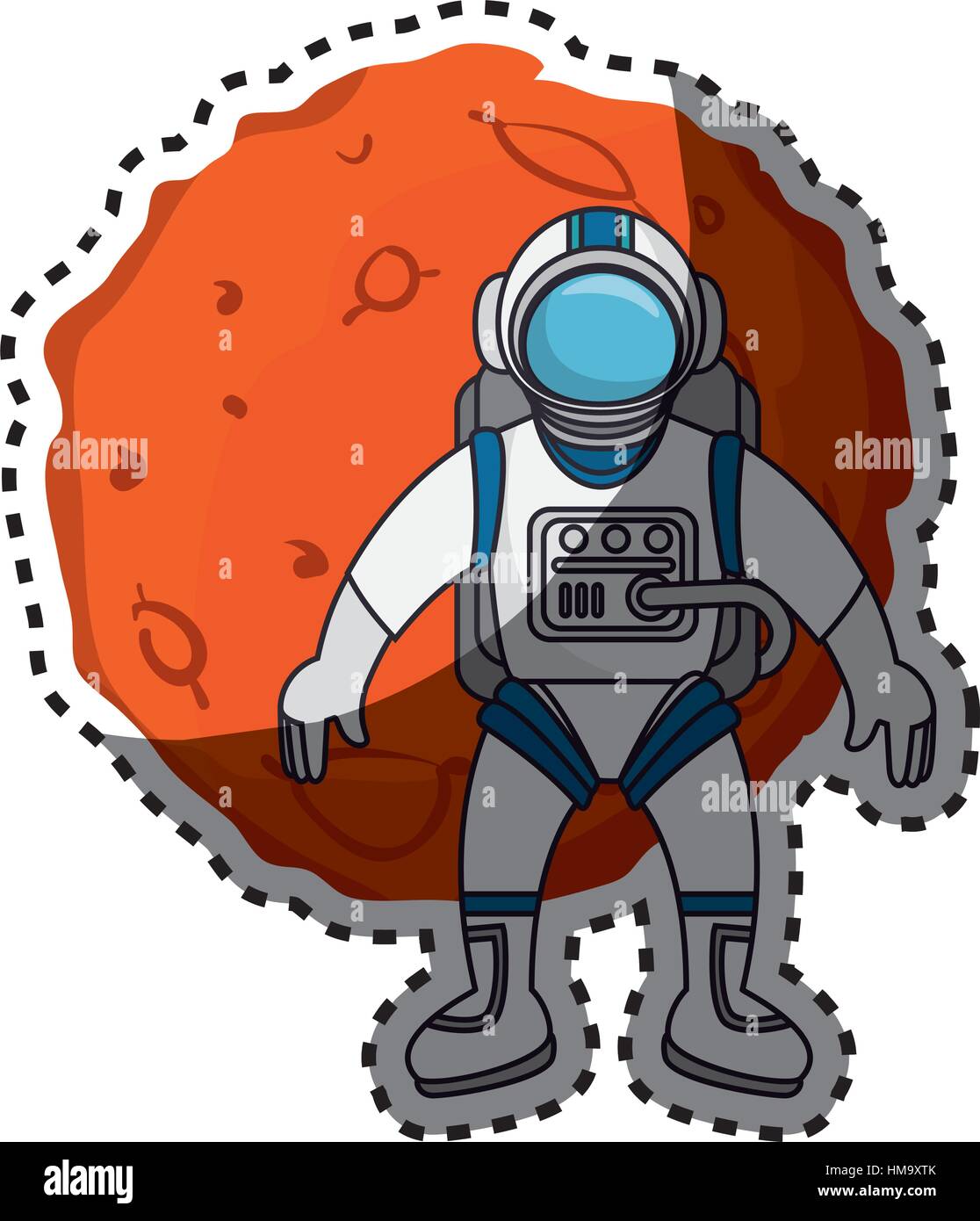 Planet of the solar system with astronaut vector illustration design ...