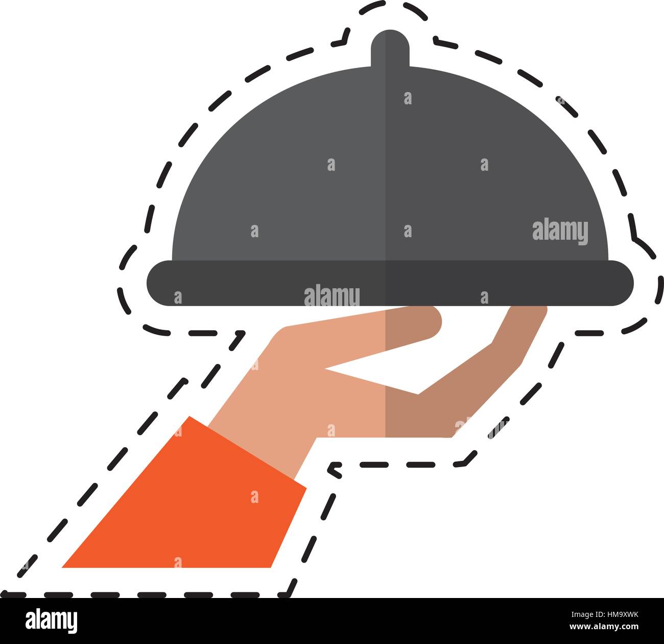 catering tray waiter service food cutting line Stock Vector Image & Art ...