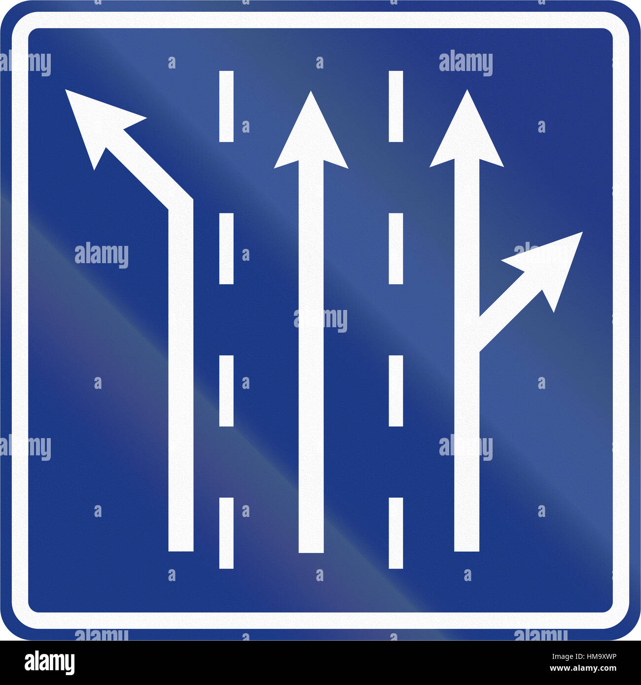 Slovenian road sign - Lane movement regulation Stock Photo - Alamy