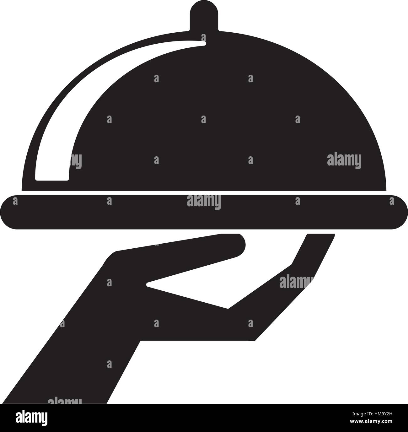 silhouette catering tray waiter service food Stock Vector Image & Art ...