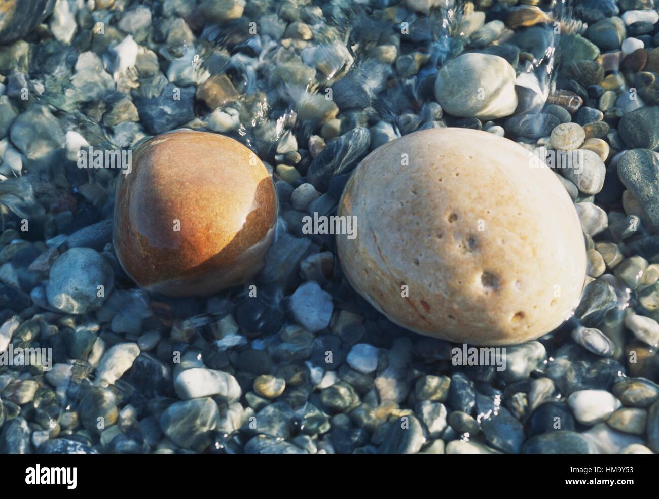 Round rocks and stones, Crete, Greece Stock Photo - Alamy