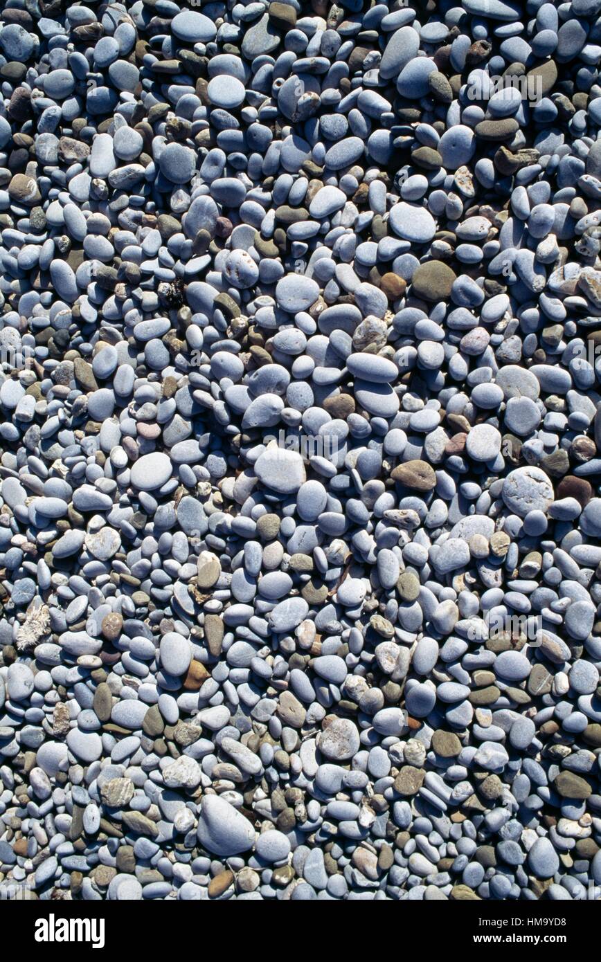 Pebbles and stones on the beach near Itanos, Crete, Greece Stock Photo ...