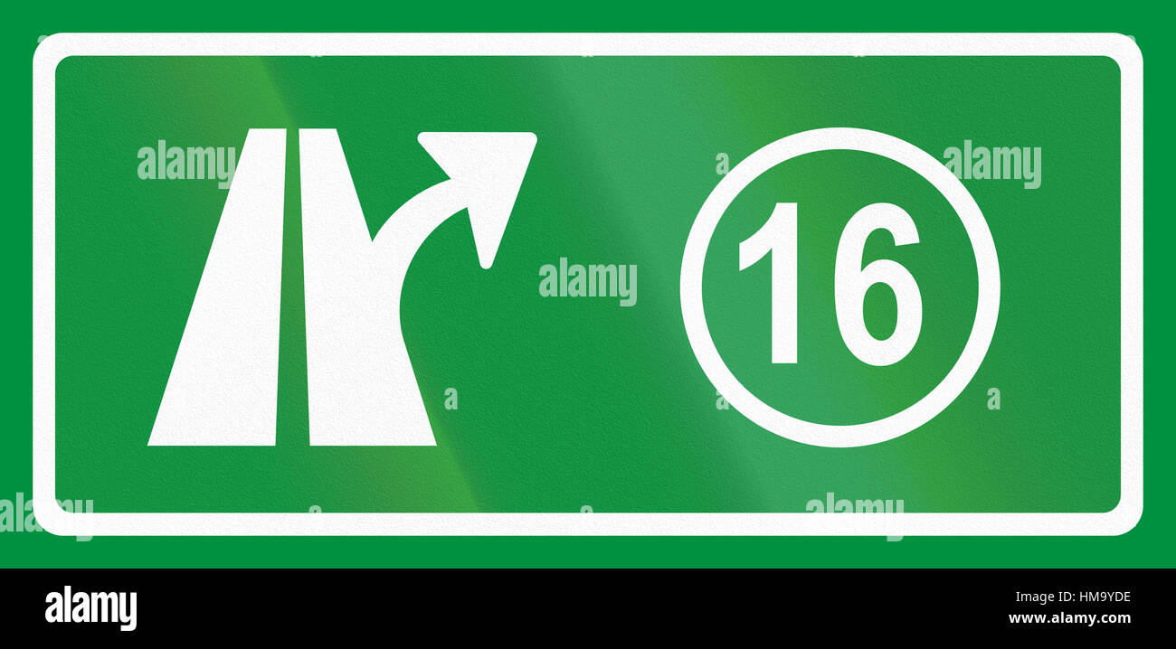 Slovenian road sign - Motorway exit sign Stock Photo - Alamy