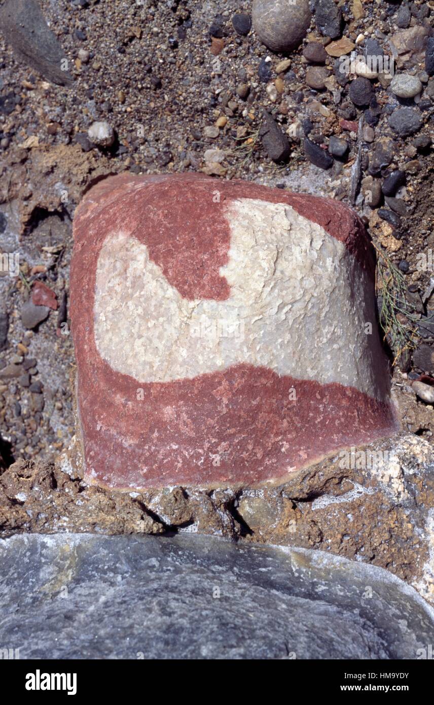 Red and white rock, near Paleochora, Crete, Greece Stock Photo - Alamy