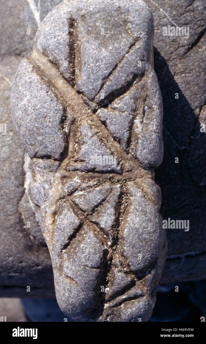 Rock with lines and signs of erosion, Crete, Greece Stock Photo - Alamy