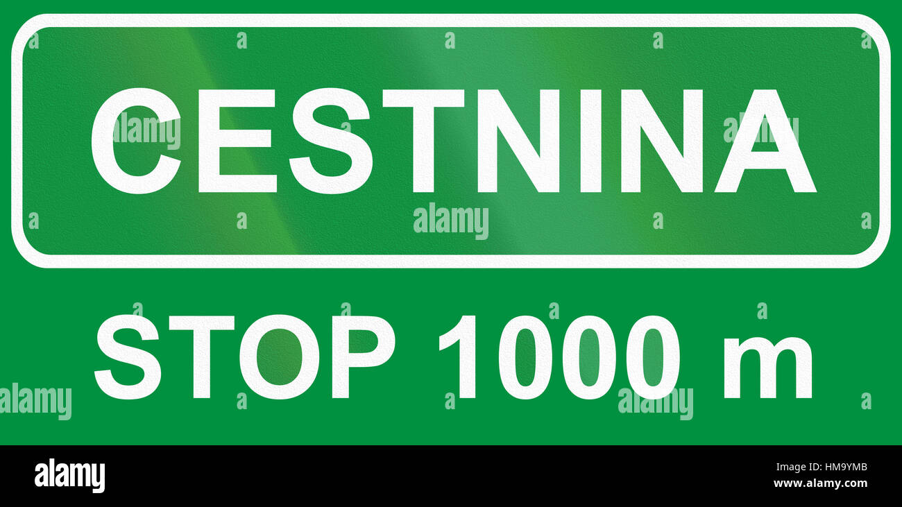 Slovenian road sign - Advance sign for toll. Cestnina means toll Stock ...