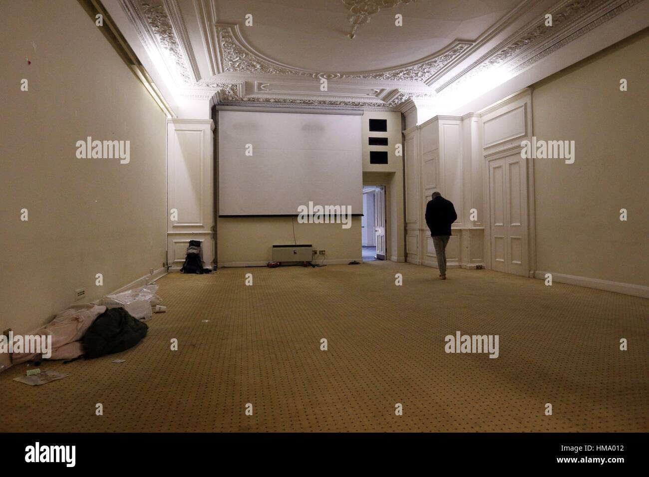 A squatter in a ground floor room at 4 Grosvenor Gardens, central ...