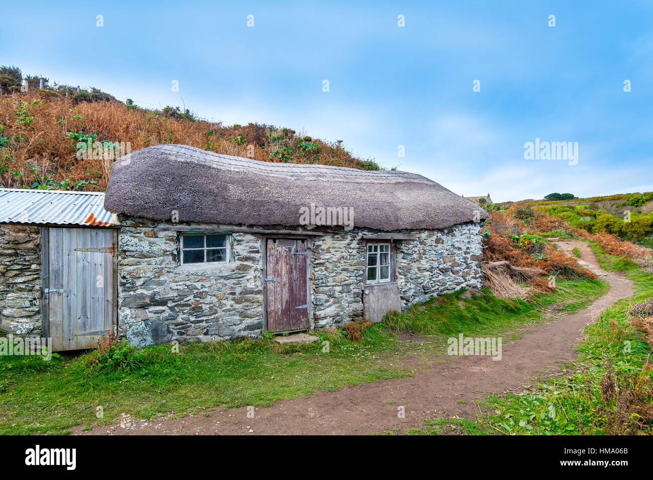Fishermans Cottage at Prussia Cove, Cornwall Stock Photo - Alamy