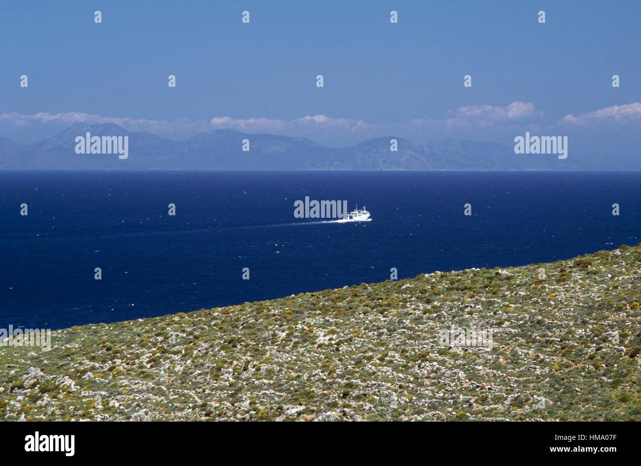 A ferry near Tilos island, Greece Stock Photo - Alamy