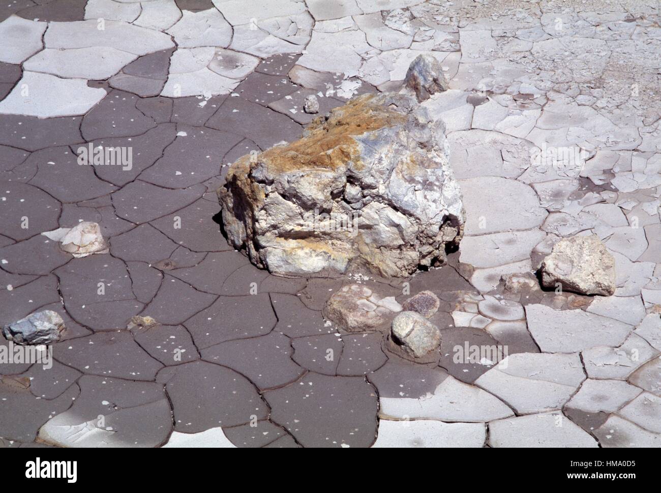 Rock on dried mud, Nisyros island, Greece Stock Photo - Alamy