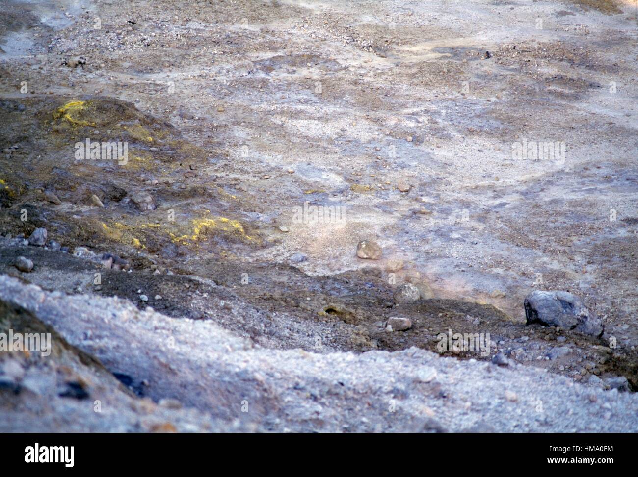 Bottom of the volcano crater, Nisyros island, Greece Stock Photo - Alamy