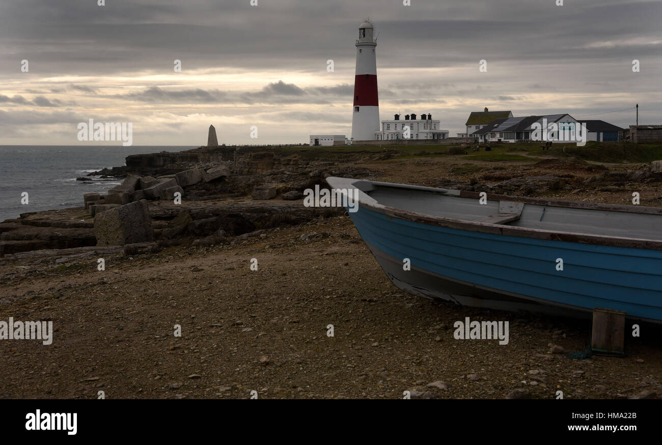 Storm clouds gather over Portland Bill Lighthouse, Portland, Dorset, UK ...