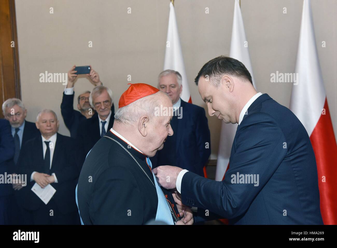 Poland's president Andrzej Duda presents Poland's highest distinction ...