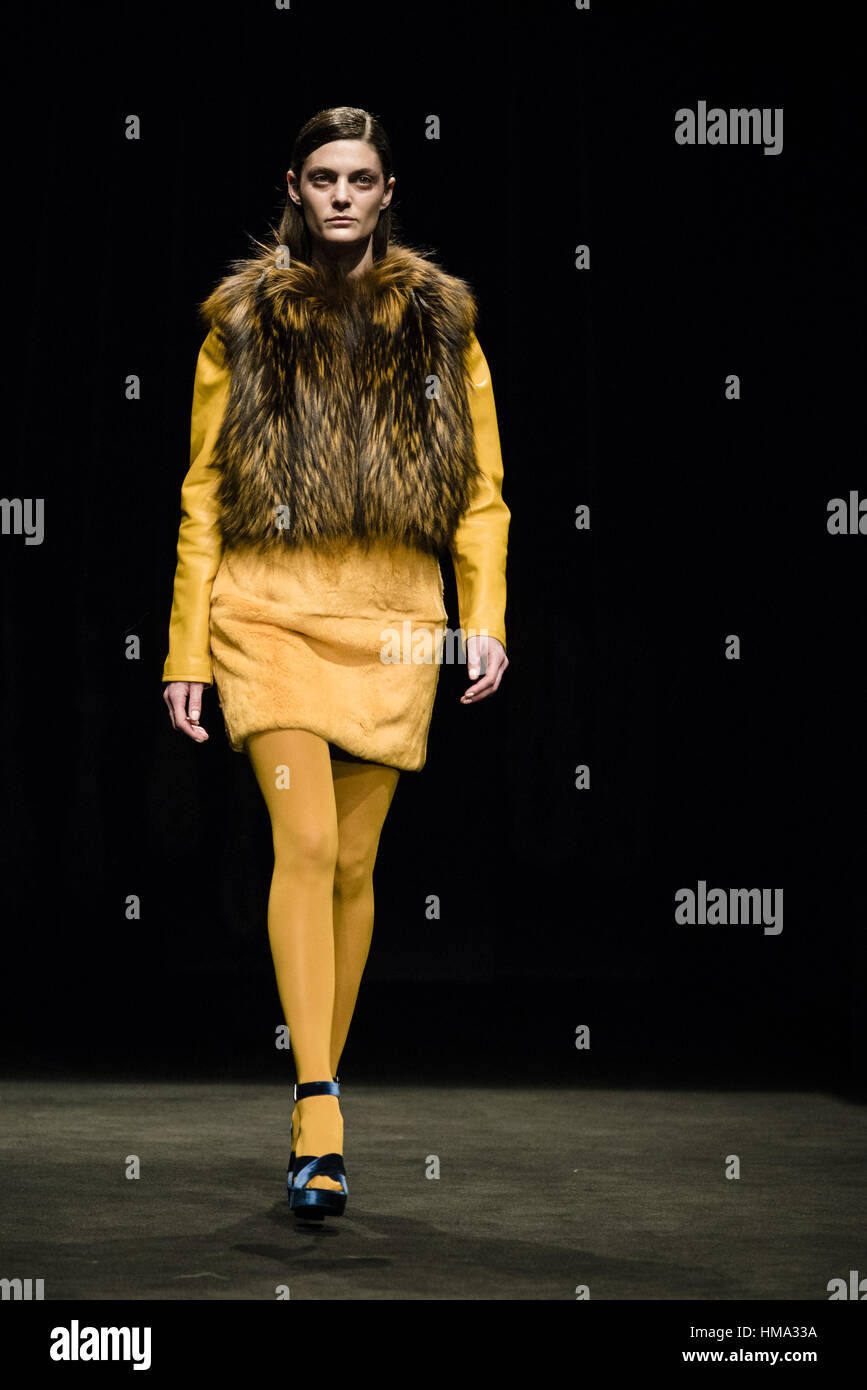 Barcelona, Catalonia, Spain. 1st Feb, 2017. A model walks the runway at ...